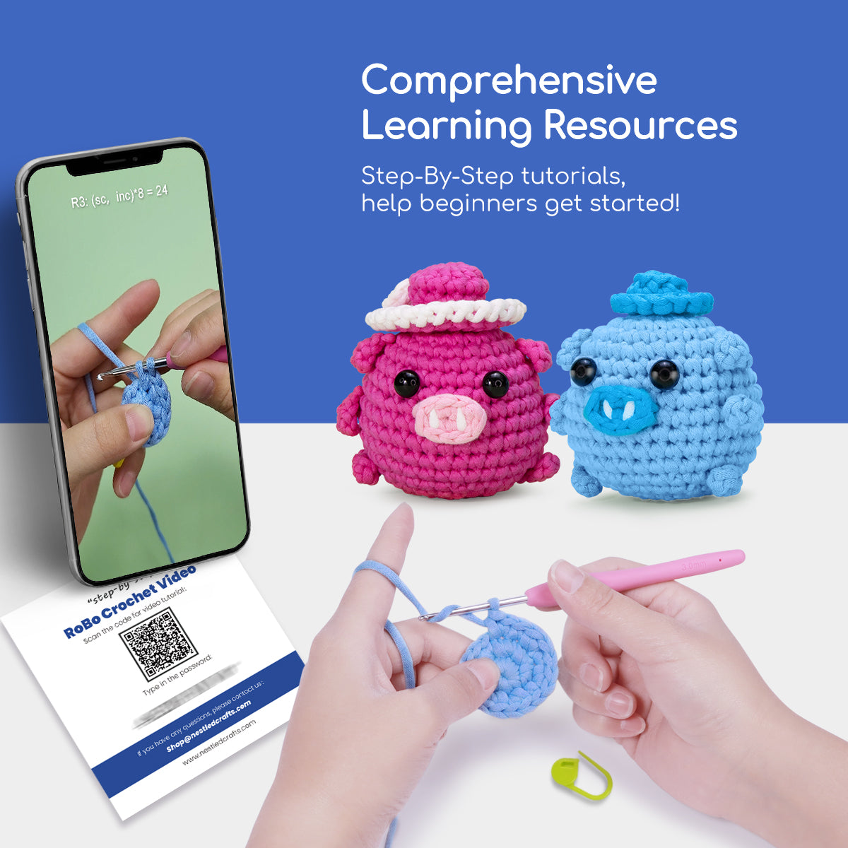 Crochet Kit for Beginner RoBo – NestledCrafts | Craft Kits & Maker ...